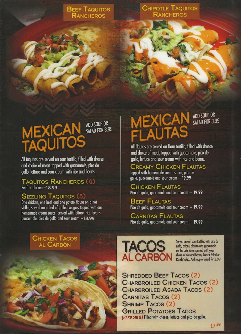 Menu – Salsa and Beer