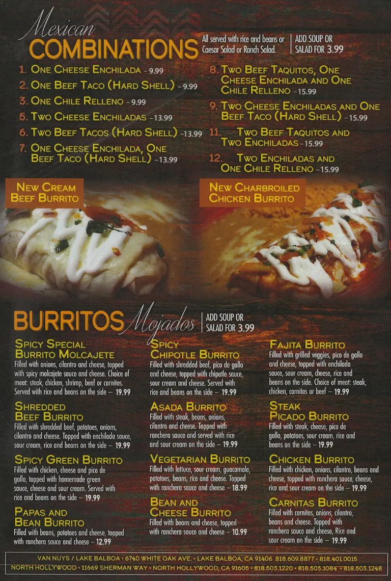 Menu – Salsa and Beer